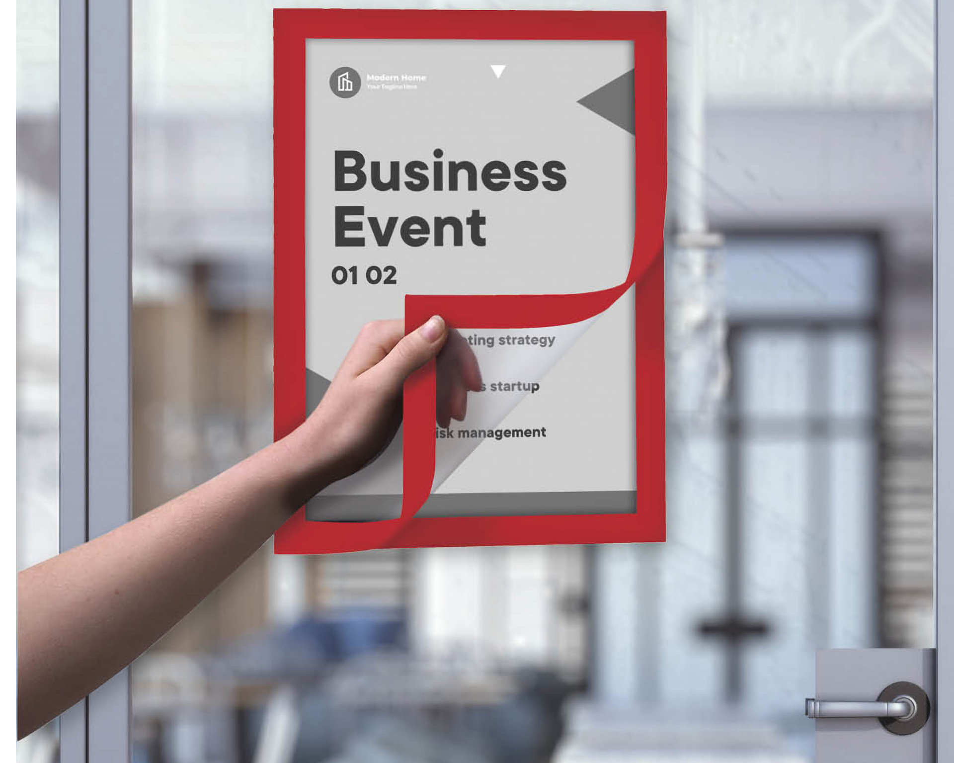 Infokader A5 - Zelfklevend - Kader rood - 2 stuks