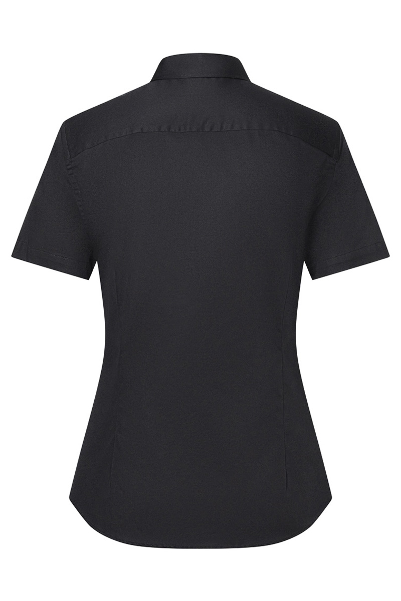 Kurzarm Damenbluse Active-Stretch in Slim-Fit - Schwarz - M