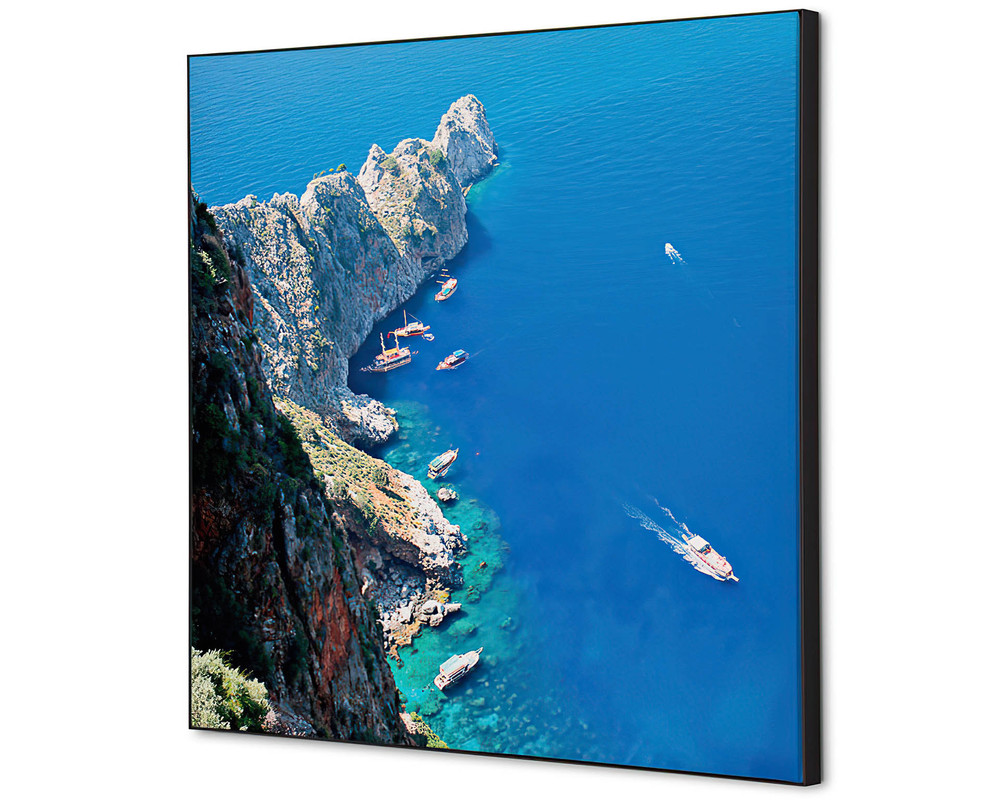 Wanddecoratie zee en rotsen - 400x400mm