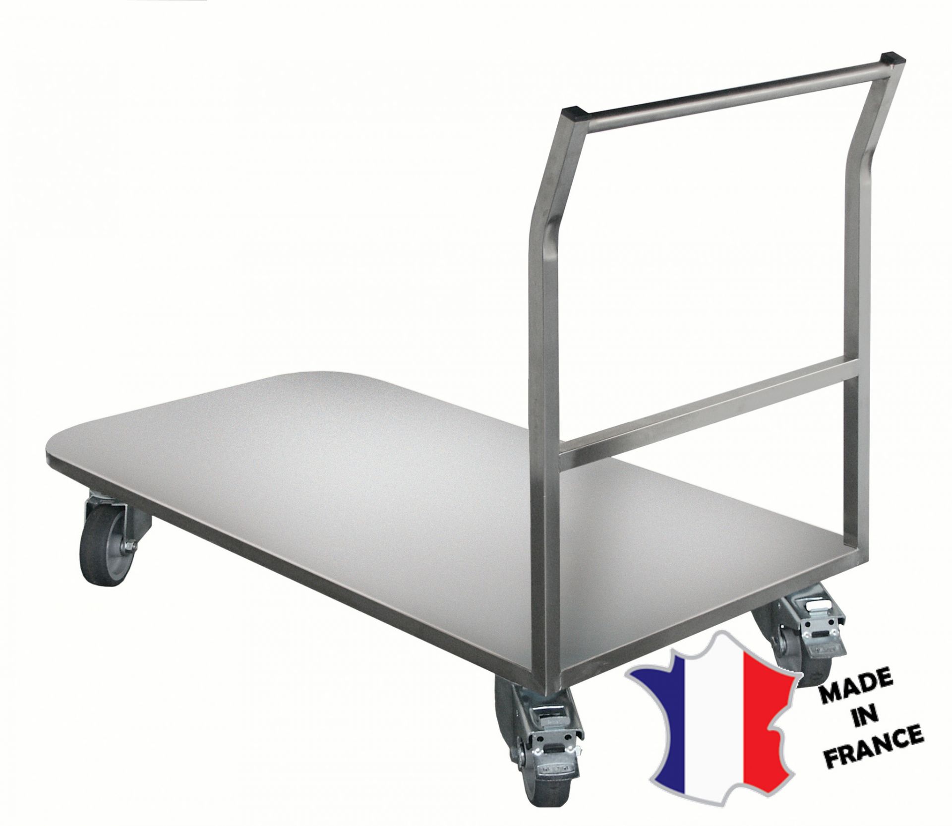Chariot plateforme avec tole pleine amovible 1200(l)x600x950 | Inox